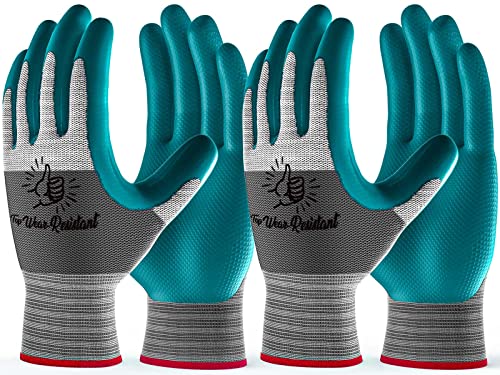 TOBEHIGHER Gardening Gloves - Gardening Gloves for Men and Women 6 Pair, Breathable Rubber Garden Gloves, Outdoor Protective Working Gloves for Raking, Weeding, Digging and Pruning