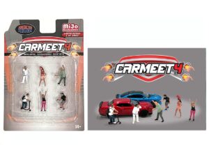 american diorama car meet 4 1:64 metal figures set ad-76507mj (6 figures)