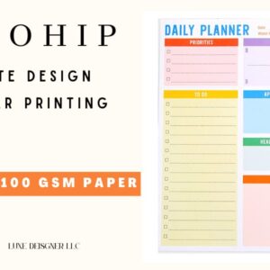 ECOHIP 10x7 6 Pack 60 Pages Daily Planner Lists to Do List Notepad Notebook Meal Planner Fitness Journal Appointment Book Undated Note Pad Total 360 Pages