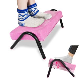 fuslite foot rest for under desk at work, adjustable footrest, ergonomic foot stool for relieving pain in lower back, hip, knee, footstool for chair, couch, office, living room, home, study, pink