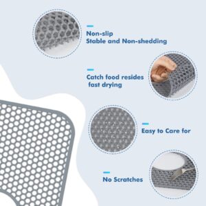 Bestjing Silicone Sink Protector, 13.58''x 11.6'' Rear Drain Kitchen Sink Mats Accessory, Folding Non-Slip Heat Resistant Sink Mat Grid for Bottom of Stainless Steel or Porcelain Sink (Rear Hole)