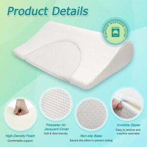 KAAMOS Bedsore Turning Wedge Pillow for Bed Sores Positioning Wedges Medical Pillows for Side Sleeping Pressure Ulcer Cushion Incline Foam Wedge for After Surgery Bedridden Elderly (23.6" Long)