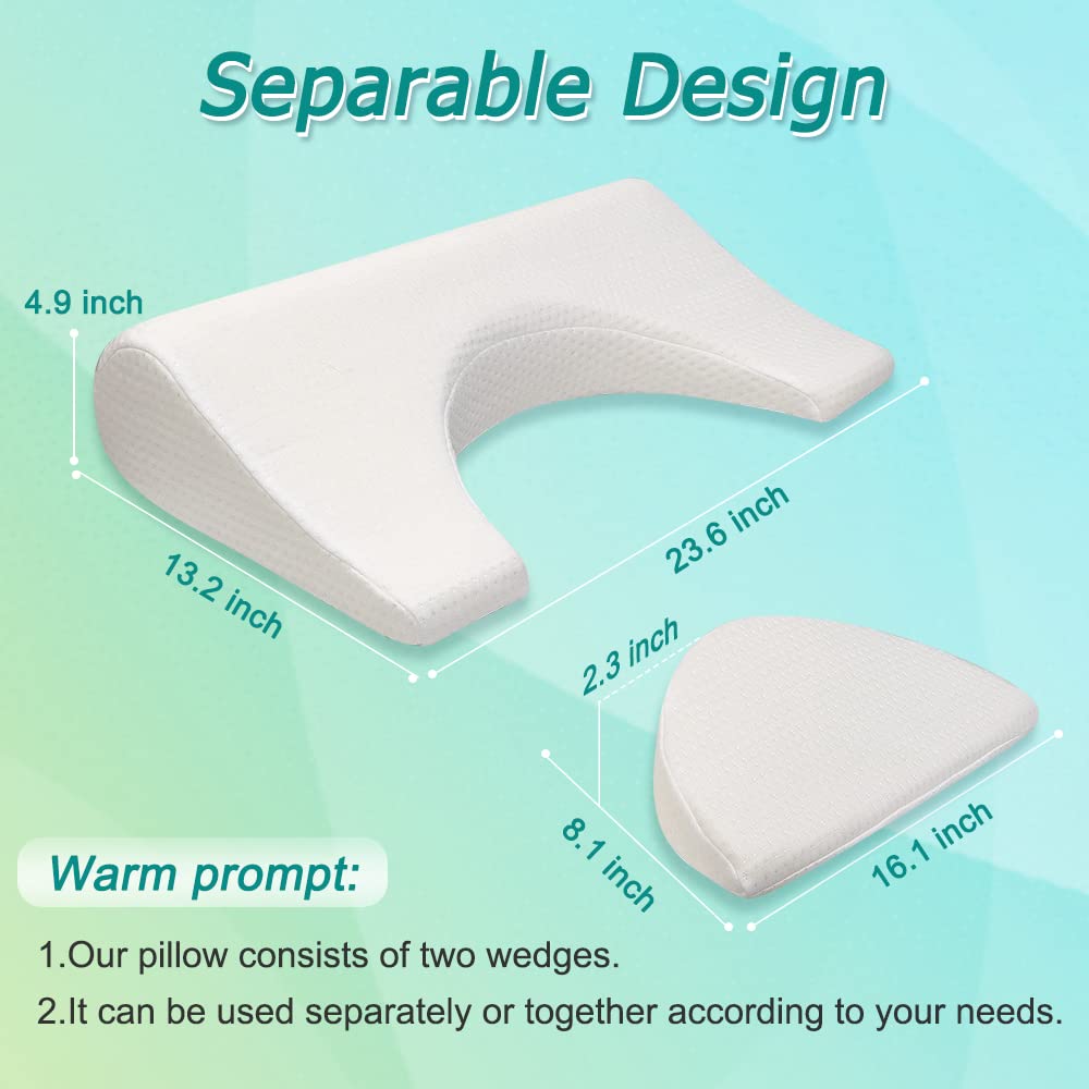 KAAMOS Bedsore Turning Wedge Pillow for Bed Sores Positioning Wedges Medical Pillows for Side Sleeping Pressure Ulcer Cushion Incline Foam Wedge for After Surgery Bedridden Elderly (23.6" Long)