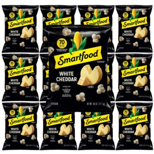 Smartfood White Cheddar Popcorn, 0.625oz Bags, (Pack of 10) with Bay Area Marketplace napkins