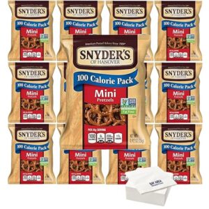 Snyder's Mini Pretzels, 0.92oz Bags, Pack of 12 - with Bay Area Marketplace Napkins