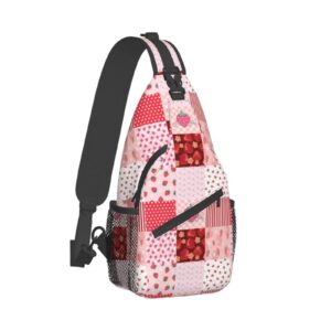 ASYG Strawberry Sling Bag Cute Crossbody Chest Daypack Casual Backpack Gilrs Shoulder Bag