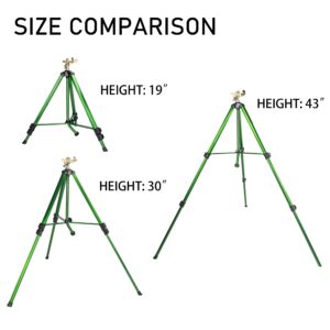 Hourleey 1Pack Extra Tall,Extends Up to 50 Inch, Heavy Duty Tripod Sprinklers with Brass Sprinkler Head, 360 Degree Large Area Coverage, 3/4 Inch Connector Sprinkler for Yard Lawn Garden