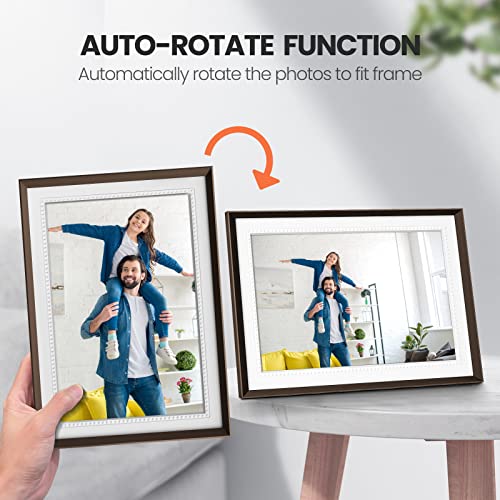 10.1 Inch Digital Picture Frame, WiFi Digital Photo Frame with 32GB Storage and SD Card Slot, Free Storage, IPS HD Touch Screen - Gift for Friends and Family