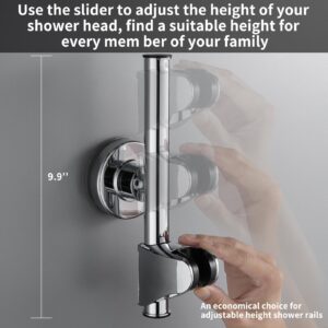 Starensky Shower Head Holder, Wall Mounted Shower Holder, Adjustable Suction Cup Shower Bracket, Relocatable Shower Wand Attachment for Bathroom Wall, Chrome Coating