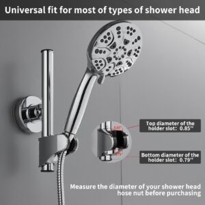 Starensky Shower Head Holder, Wall Mounted Shower Holder, Adjustable Suction Cup Shower Bracket, Relocatable Shower Wand Attachment for Bathroom Wall, Chrome Coating