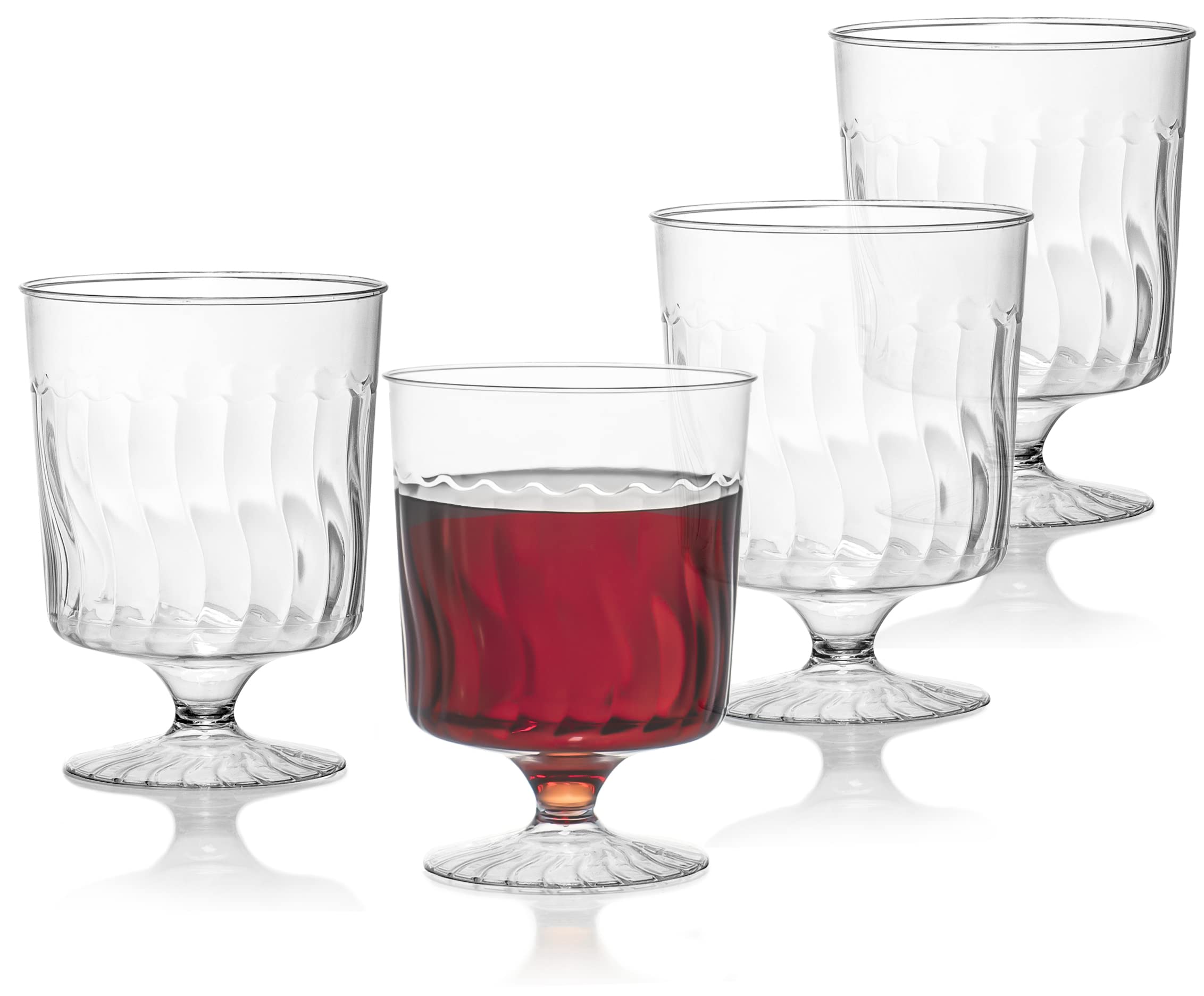 Red Co. Set of 10 Mini Unbreakable 8 Fl Oz Party Wine Glasses with Short Stem, Clear – Made in USA