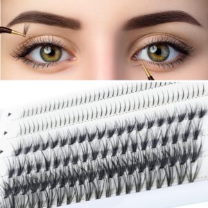 qezeza lash clusters diy eyelash extensions, 160 clusters lashes 20d c curl 6-16mm mix, individual lashes eyelash clusters extensions cluster diy at home 160pcs (20d - c curl - 6-16mm mix)