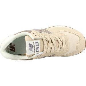 New Balance Women's 574 Sneakers, Sandstone/Mushroom/Angora, Tan, 7.5 Medium US