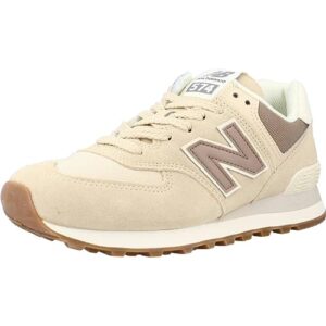 New Balance Women's 574 Sneakers, Sandstone/Mushroom/Angora, Tan, 7.5 Medium US