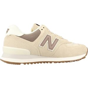 New Balance Women's 574 Sneakers, Sandstone/Mushroom/Angora, Tan, 7.5 Medium US