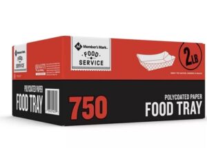 member's mark 2lb. heavy duty paper food trays (750 ct.)