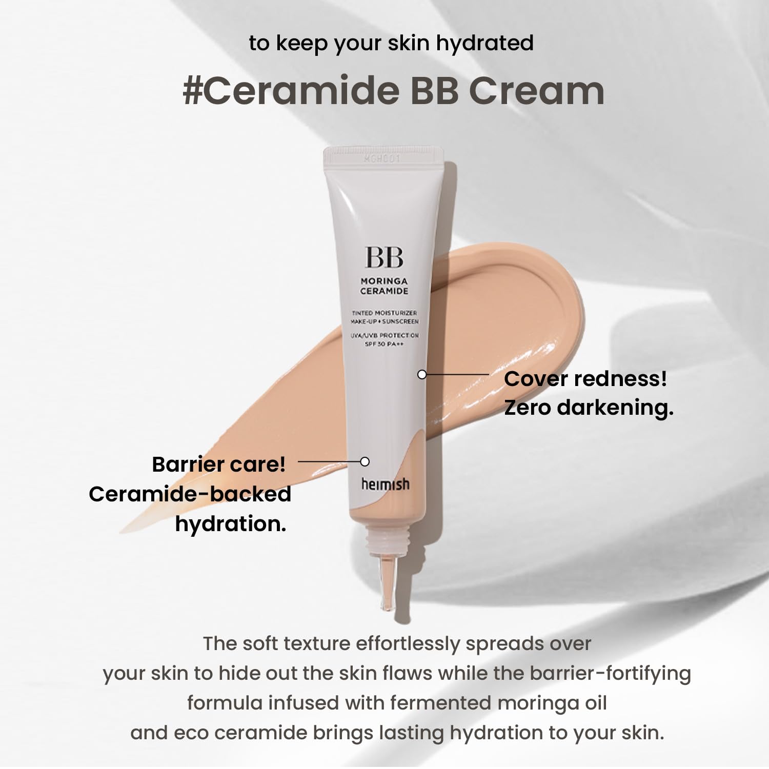 HEIMISH Moringa Ceramide BB Cream SPF 30 PA++ | 23 Light Medium | 1.87 fl oz / 53g