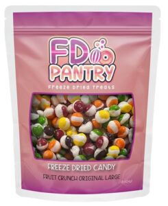 fruit crunch original candy freeze dried 16 oz 1 pound - assortment strawberry, orange, lemon, grape, lime flavors large 1lb big bag pouch - ideal gift snack 16oz