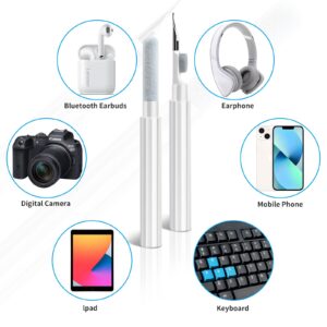 Airpod Cleaner Kit - Bluetooth Earbuds Cleaning Kit for Airpods Pro 1 2 3,Multi-Function Cleaning Pen with Soft Brush Flocking Sponge for Headsets/Charging Case/Mobile Phone/Keyboard/More