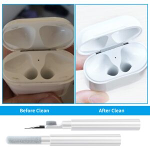 Airpod Cleaner Kit - Bluetooth Earbuds Cleaning Kit for Airpods Pro 1 2 3,Multi-Function Cleaning Pen with Soft Brush Flocking Sponge for Headsets/Charging Case/Mobile Phone/Keyboard/More