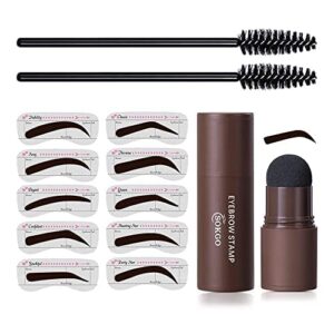 carlos-ccc eyebrow stamp, waterproof eyebrow stamp stencil kit, one step eyebrow stamp shaping kit, long lasting eyebrow makeup powder kit for women (dark brown)