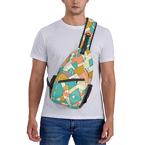 FFEXS Mountains Print Cross chest bag diagonally Hiking Daypack Crossbody Shoulder Bag Sling Backpack Outdoor Cycling Bag