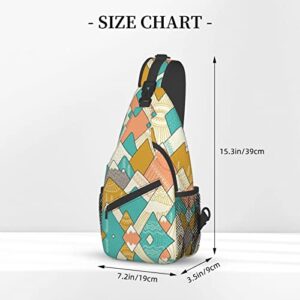 FFEXS Mountains Print Cross chest bag diagonally Hiking Daypack Crossbody Shoulder Bag Sling Backpack Outdoor Cycling Bag