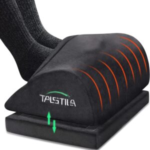 talstila foot rest for under desk at work, office desk accessories - foot stool, ergonomic adjustable memory foam footrest, under desk footrest, for office desk & office chair - back & leg pain relief