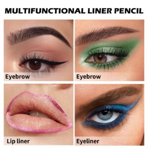 Boobeen Colorful Gel Eyeliner Pencil, Waterproof Eyeliner Pen, Matte Metallic Eyeliner Set for Women, Cream Eye Shadow Pencil for Colored Eye Makeup