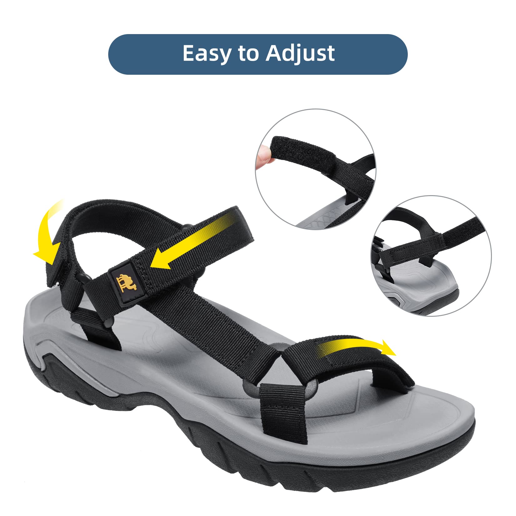 CAMELSPORTS Hiking Sandals for Women Wide Comfortable Walking Sandals Waterproof Womens Summer Sandals Stylish Athletic Sport Sandal with Adjustable Hooks with Arch Support for Beach Vacation Casual