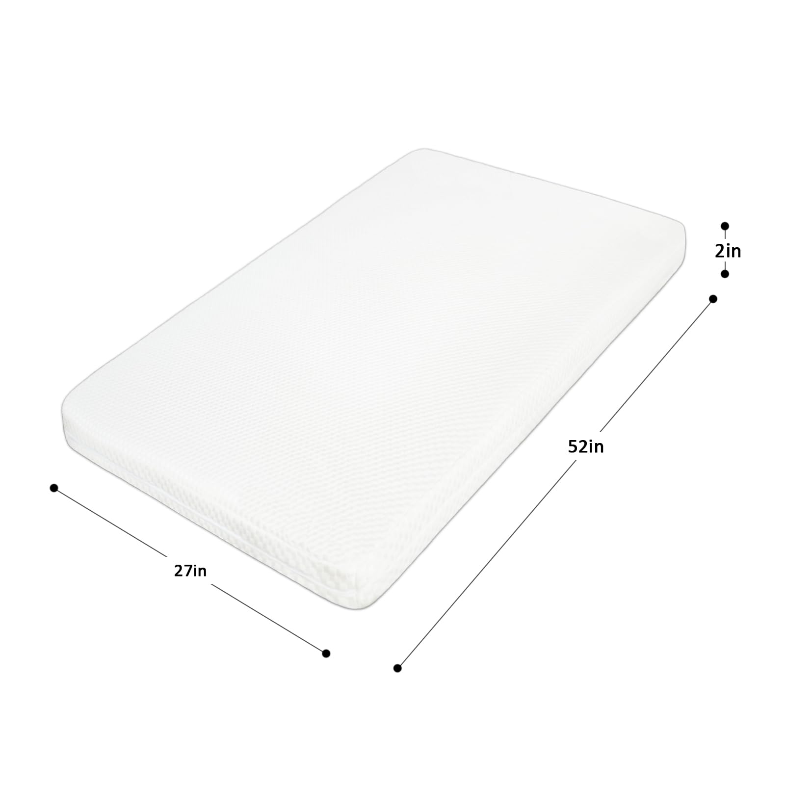 YENING Baby Standard Crib Mattress Pad Full Size Mattresses for Toddler Bed Breathable Memory Foam Infant Matress 52" x 27" x 2"