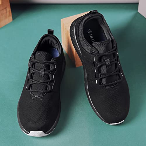 Waterproof Sneakers for Women Footwear Running Work Shoe Non Slip Lightweight Tennis Golf Bowling Causal Flats Walking Rain Outdoor Restaurant Zapatos de Mujer Black