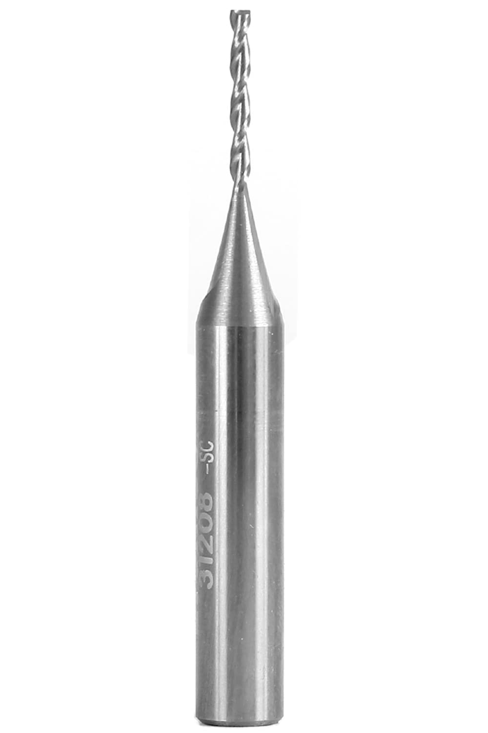 Yonico Upcut Router Bits Spiral 2 Flute Solid Carbide CNC End Mill 1/16-Inch Dia. 1/4-Inch Shank 31208-SC