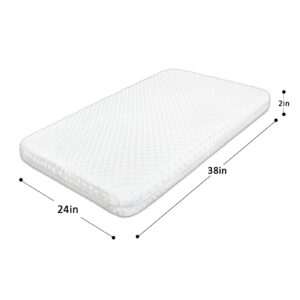 YENING Mini Crib Mattress Pad for Mini Crib 38" x 24" x 2" Breathable Memory Foam Matress