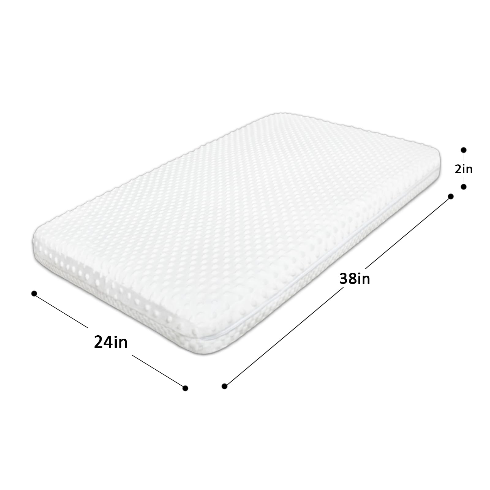 YENING Mini Crib Mattress Pad for Mini Crib 38" x 24" x 2" Breathable Memory Foam Matress