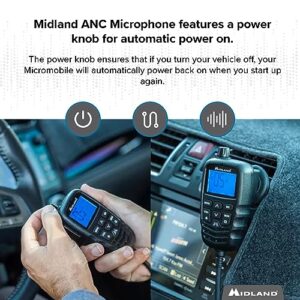 Midland – MXMC01 | Replacement Microphone for MXT275 & MXT575 – ANC Automatic Noise Canceling Electronic Microphone – Off-Roading Loud and Open-Air Vehicle - GMRS Farming Overlanding