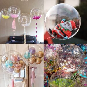 RUBFAC Bobo Balloons 12pcs, 20 Inch Bubble Balloons Clear Bobo Balloons, Large Transparent Balloon for Stuffing Wedding Birthday Party Decorations