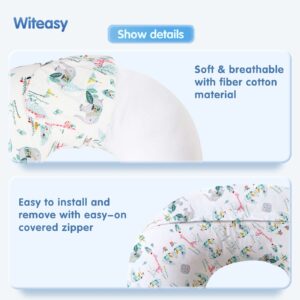 Witeasy Breastfeeding Pillows, Baby Feeding Pillow for Breast Feeding & Bottle Feeding, Nursing Pillow with Removable Cotton Cover, Machine Washable (Elephant-1)…