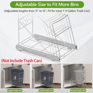 Pull Out Trash Can Under Cabinet, Sink Out, Slide-Out Cabinet Kit, Adjustable Garbage for 7-11 Gallon Can(Not Include Can)