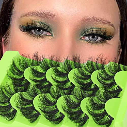 Cluster Lashes 16-22mm Fluffy Dramatic Curly Russian Strip Cat-Eye Individual Lashes Wispy DIY Lash Extensions 6D Faux Mink False Eyelashes