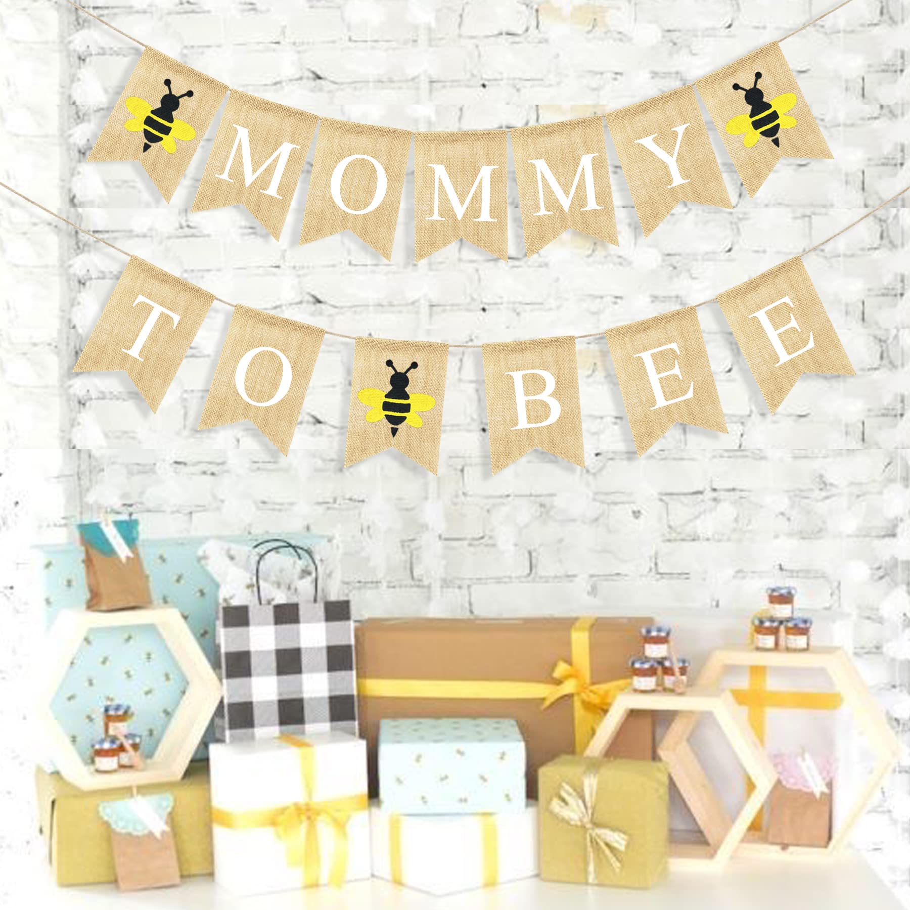 VILIFEVER Mommy to Bee Banner for Baby Shower, Bumble Bee Themed Baby Shower Decorations, Gender Neutral Decorations Supplies Welcome Baby Hanging Bunting