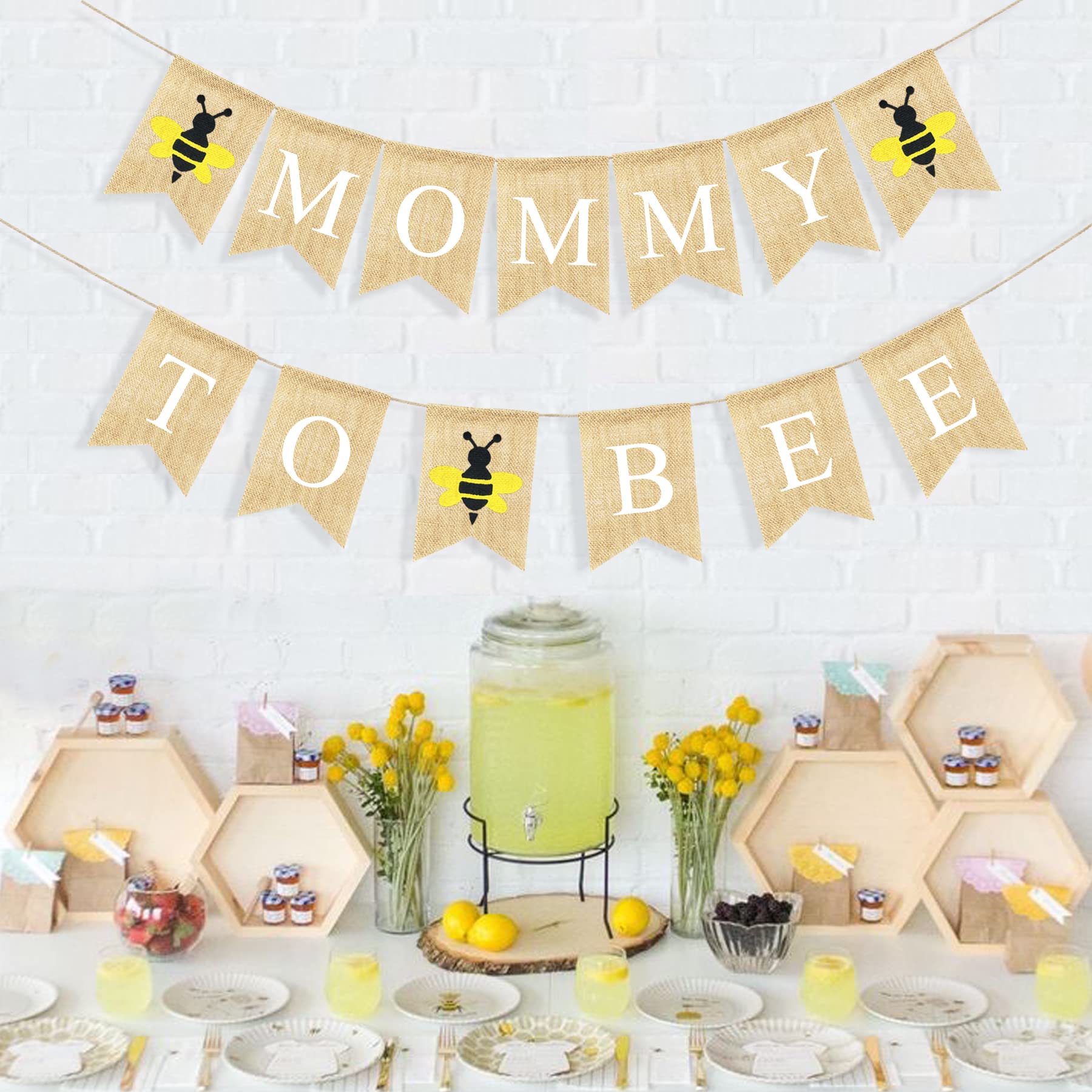 VILIFEVER Mommy to Bee Banner for Baby Shower, Bumble Bee Themed Baby Shower Decorations, Gender Neutral Decorations Supplies Welcome Baby Hanging Bunting