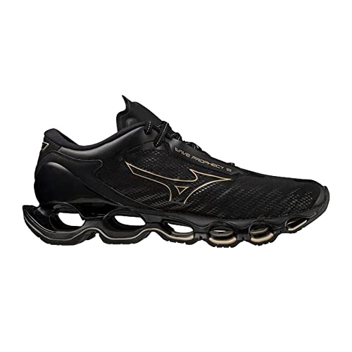 Mizuno Wave Prophecy 12 Men's Road Running Shoe Black, Black Ge Gold, 11 US