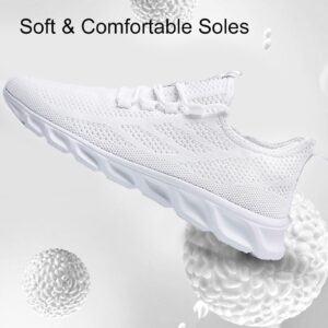 WCIDFY Womens Tennis Shoes Running Shoes Sneakers Breathable Gym Workout Nurse Shoes White Women Size 9