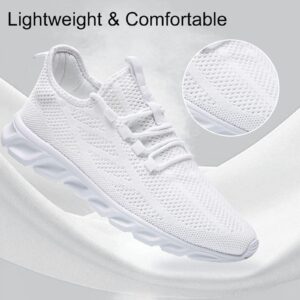 WCIDFY Womens Tennis Shoes Running Shoes Sneakers Breathable Gym Workout Nurse Shoes White Women Size 9