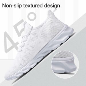 WCIDFY Womens Tennis Shoes Running Shoes Sneakers Breathable Gym Workout Nurse Shoes White Women Size 9