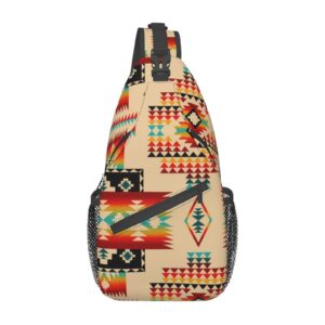 rosihode cute native american sling backpack casual indian chest bags crossbody travel hiking daypack for women men