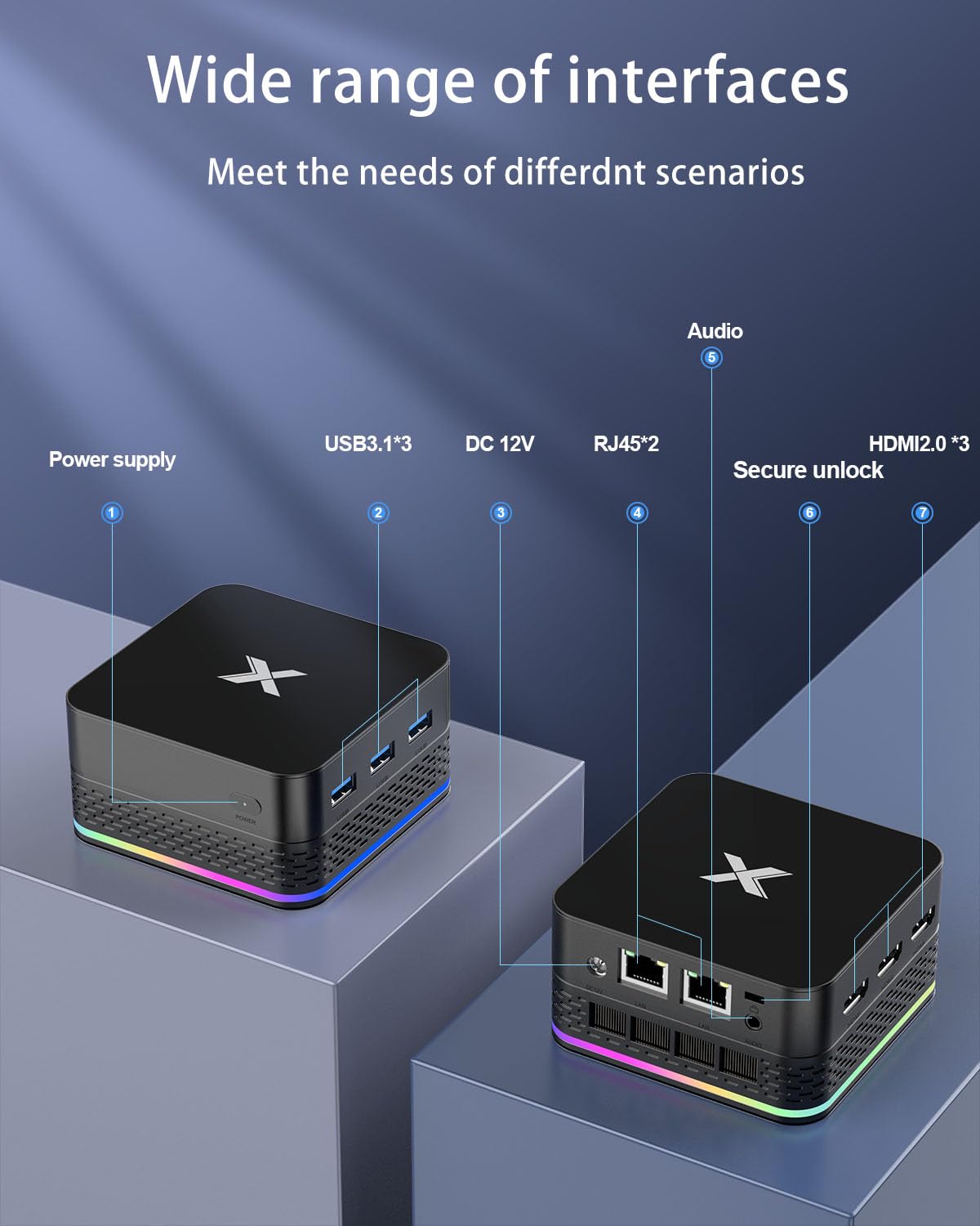 Mini PC with 11th Gen 4 Core Intel Celeron N5105 (up to 2.90GHz), 8GB DDR4 256GB SSD Micro Desktop Computer, 2.4G/5G Dual WiFi Bluetooth4.2 Dual Ethernet Ports