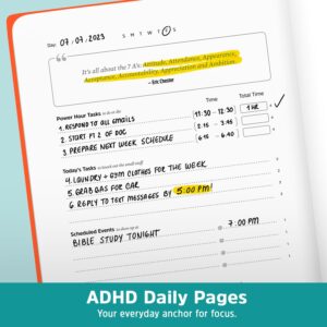 Wilkii Life Planner ADHD Planner For Adults - 90 Day, A5, Undated Weekly & Daily Planner to Increase Productivity & Achieve Goals, ADHD Organization with Mindful Exercises, Soft Touch Cloth Cover, (Red)