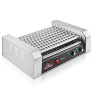 Olde Midway Electric 24 Hot Dog 9 Roller Grill Cooker Machine 1200-Watt - Commercial Grade